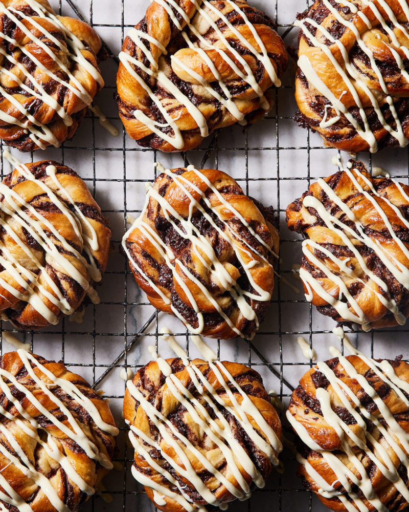 Swedish Dark Chocolate Rolls with White Chocolate Drizzle | Baking ...
